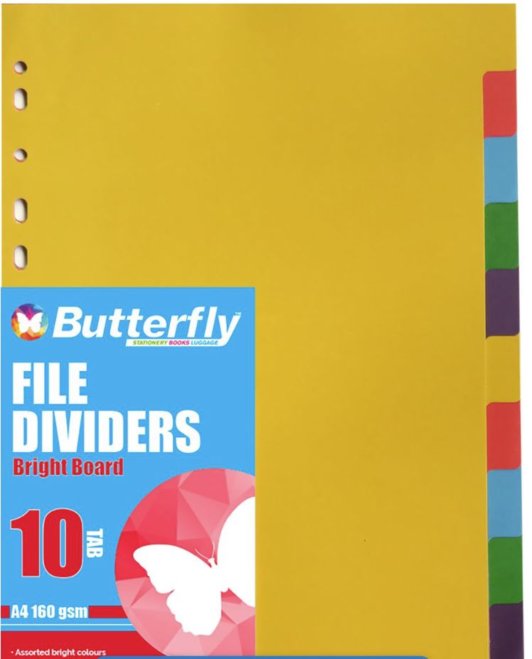 File Dividers - Bright Board - 1-10 blank tabs – TheMedleybox